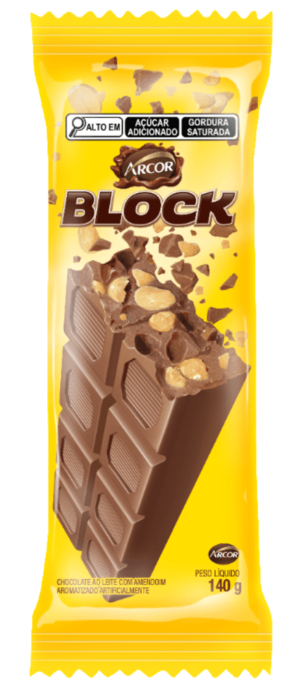 Chocolate com Amendoim ao Leite Arcor Block 140g