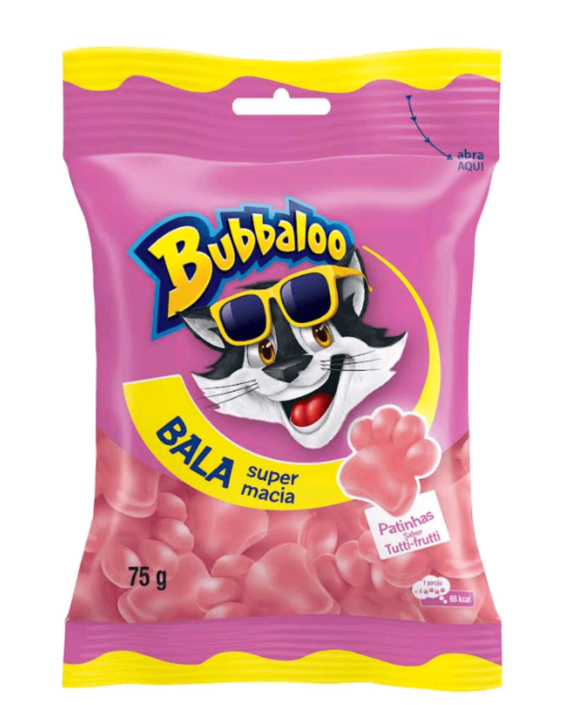 Bala Macia Bubbaloo Tutti-Frutti 75g