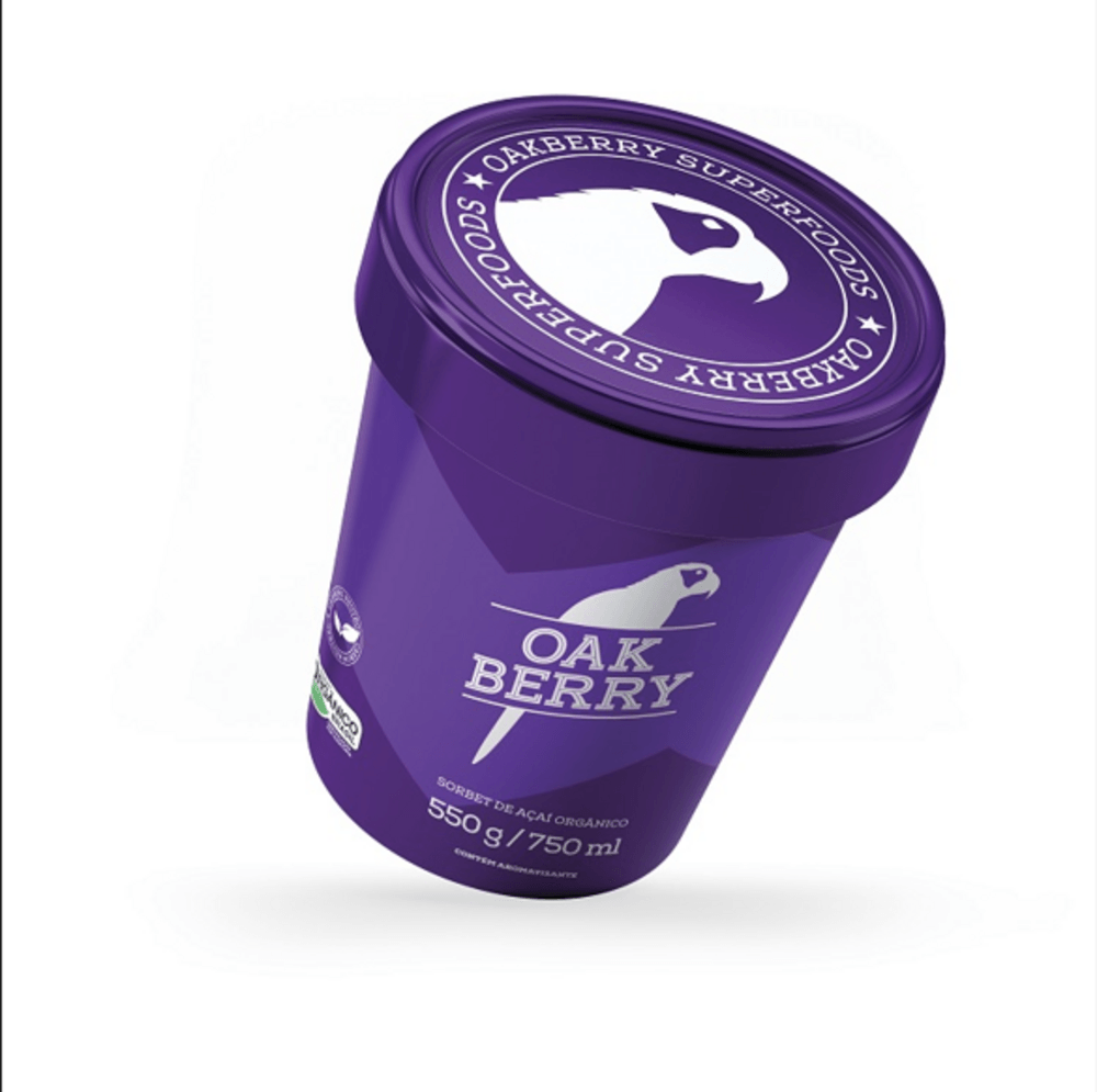 Sorbet Orgânico de Açaí Oakberry Superfoods Pote 750ml