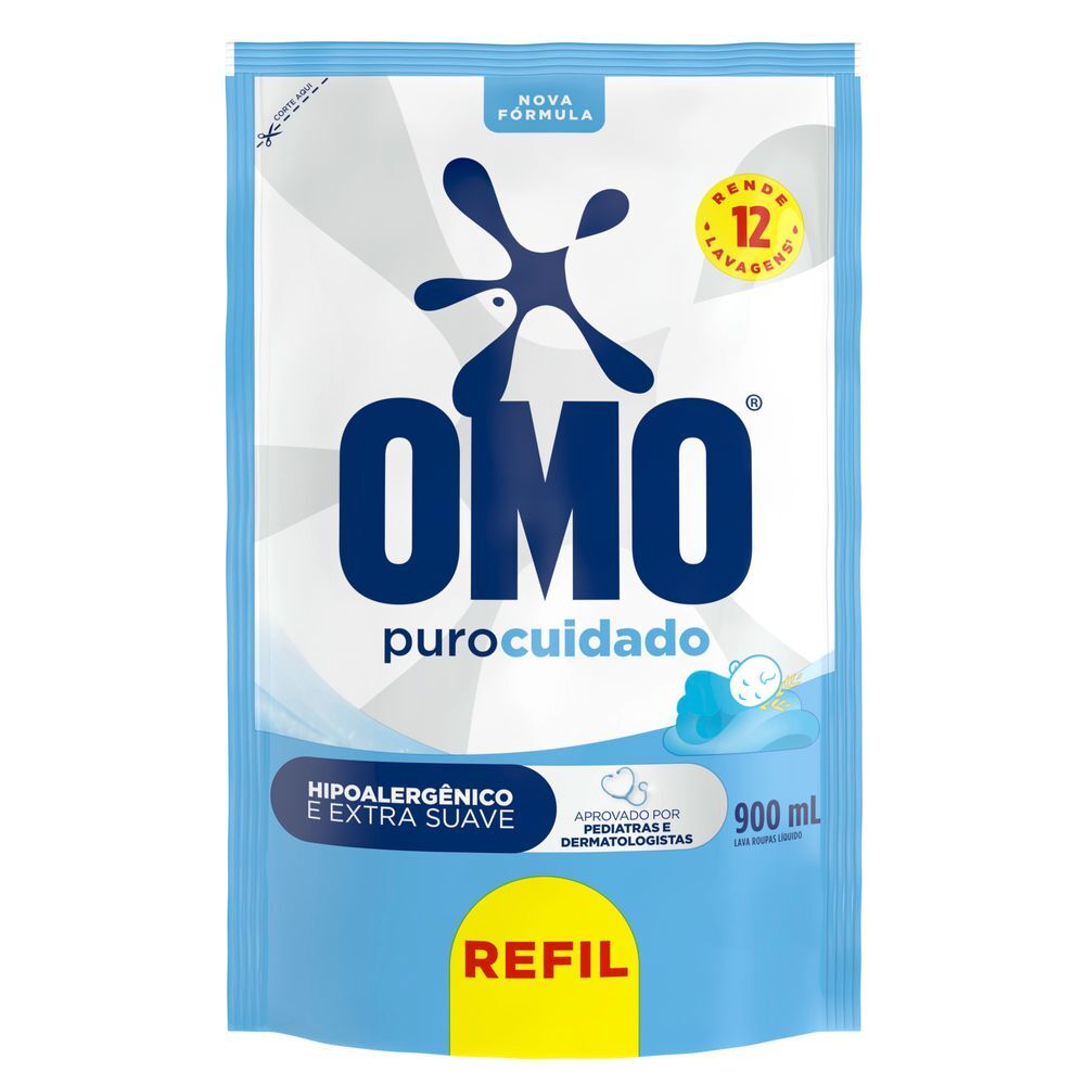 Sabão Líquido Refil OMO Puro Cuidado 900 ml