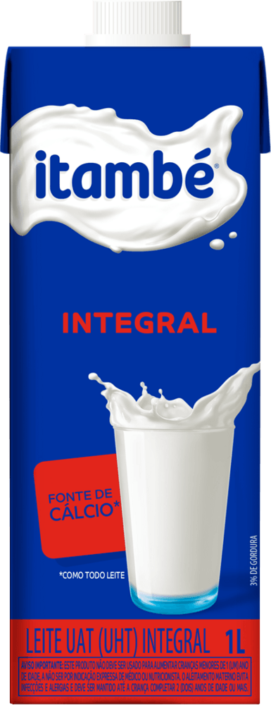 Leite UHT Integral Itambé Caixa com Tampa 1l