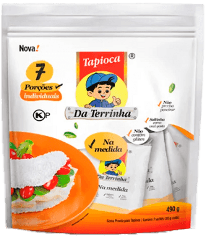 TAPIOCA DA TERRINHA NA MEDIDA 490G EMBALAGEM COM 7 SACHES DE 7G