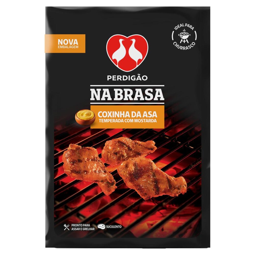 Coxinha da Asa de Frango Temperada Molho Mostarda Perdigão Na Brasa 800g