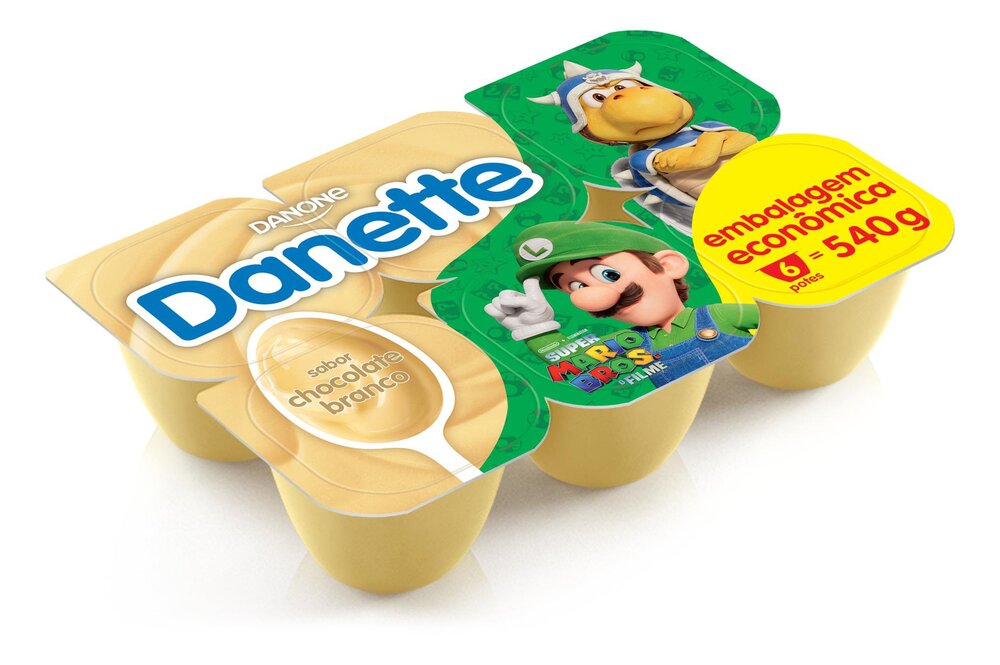 Sobremesa Danette Chocolate Branco 540g 6 unidades