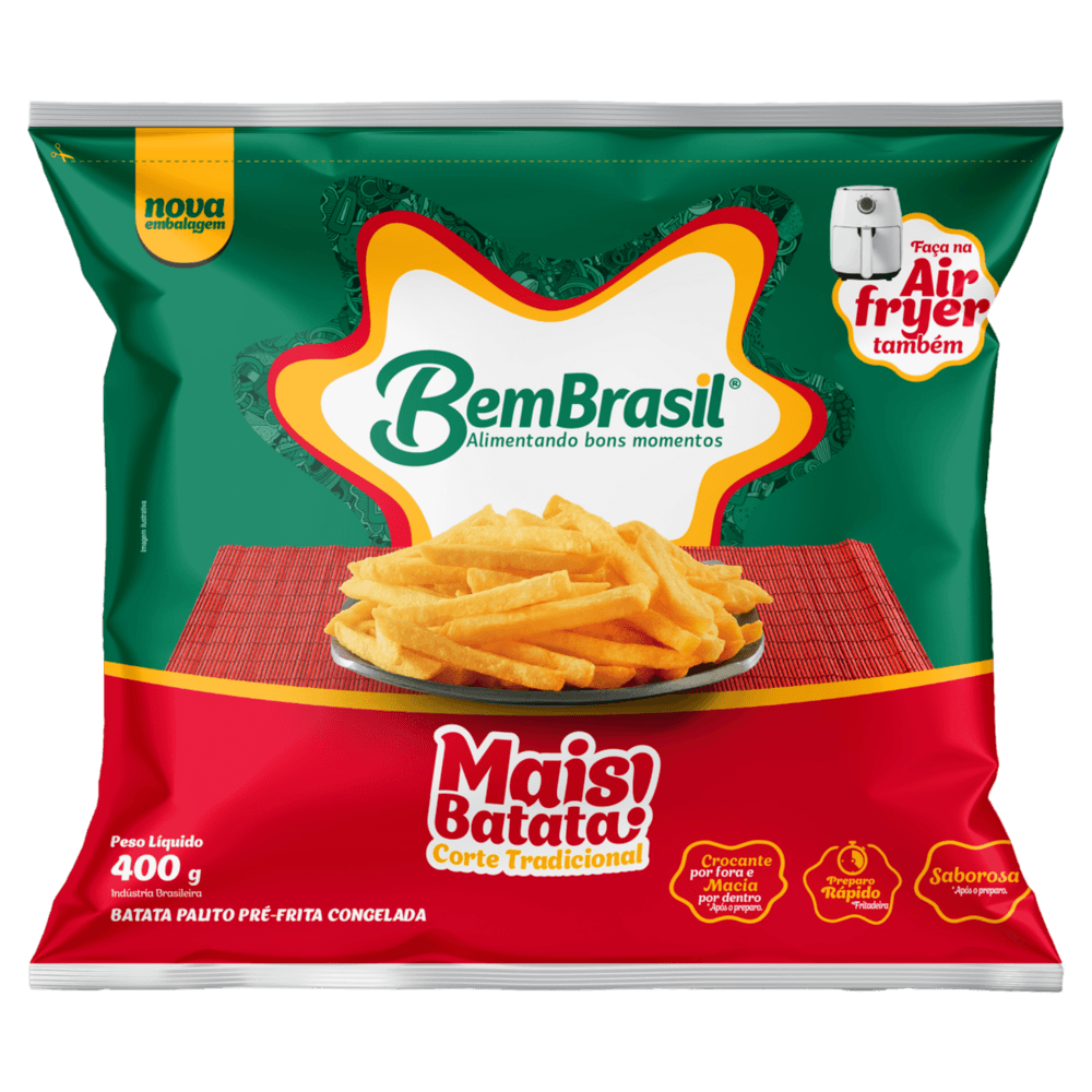 Batata Pré-Frita Palito Congelada Bem Brasil Mais Batata! Pacote 400g