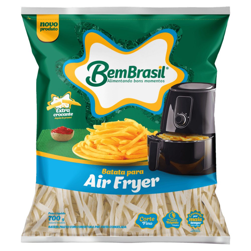 Batata Pré-Frita Palito Fino Congelada Bem Brasil para Air Fryer Pacote ...