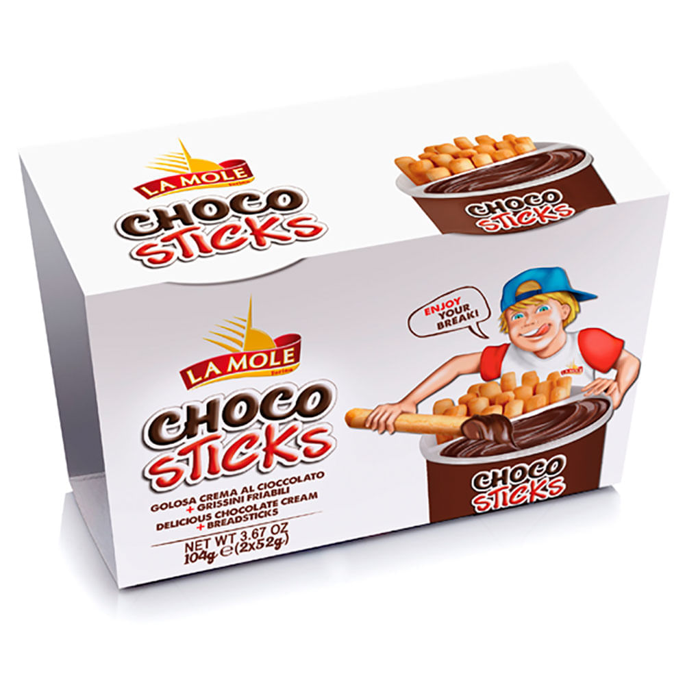 Biscoito Italiano Choco Sticks La mole 140g - Supernosso