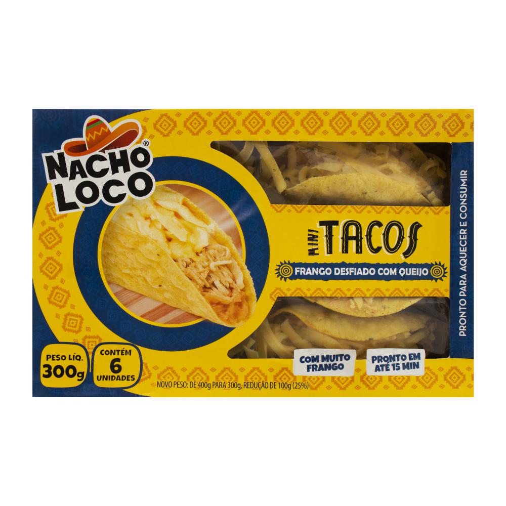 Mini Tacos Nacho Loco de Frango Caixa 400 g