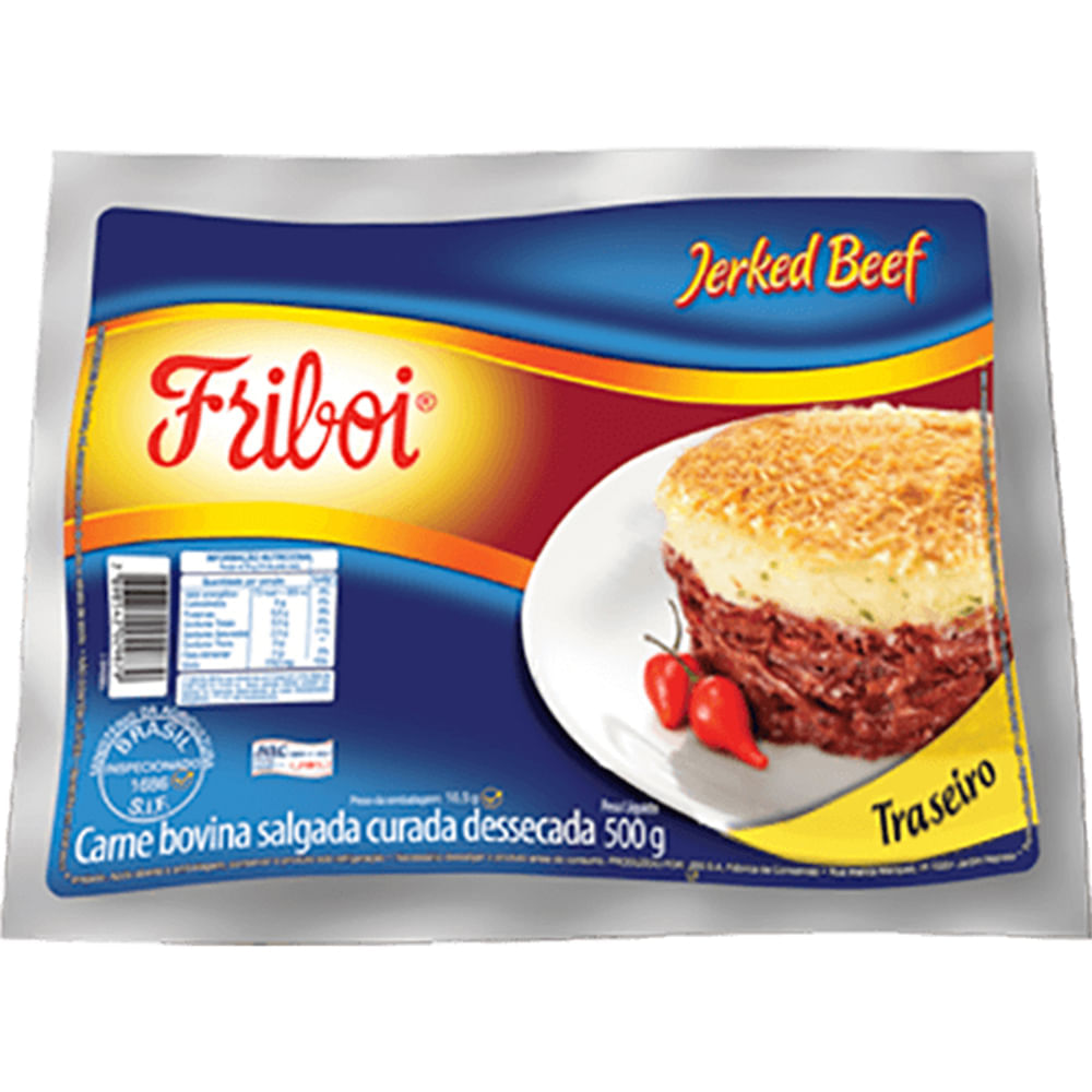 Jerked Beef Friboi 500g Bovino Traseiro - Supernosso Jerked Beef Friboi 500g Bovino Traseiro - Supernosso