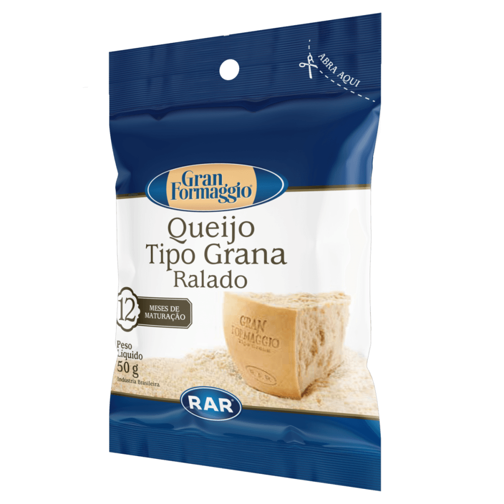 Queijo Tipo Grana Ralado Maturado Gran Formaggio Pacote 50g