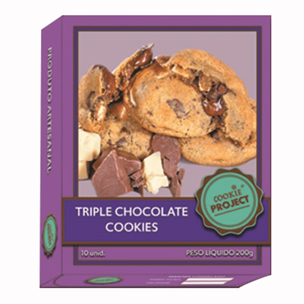 Cookie Project Triple Chocolate Cookies Embalagem 200 G