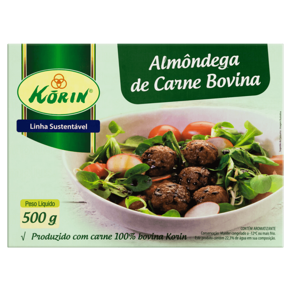 Almondega de Carne Bovina Sustentável Korin 500g