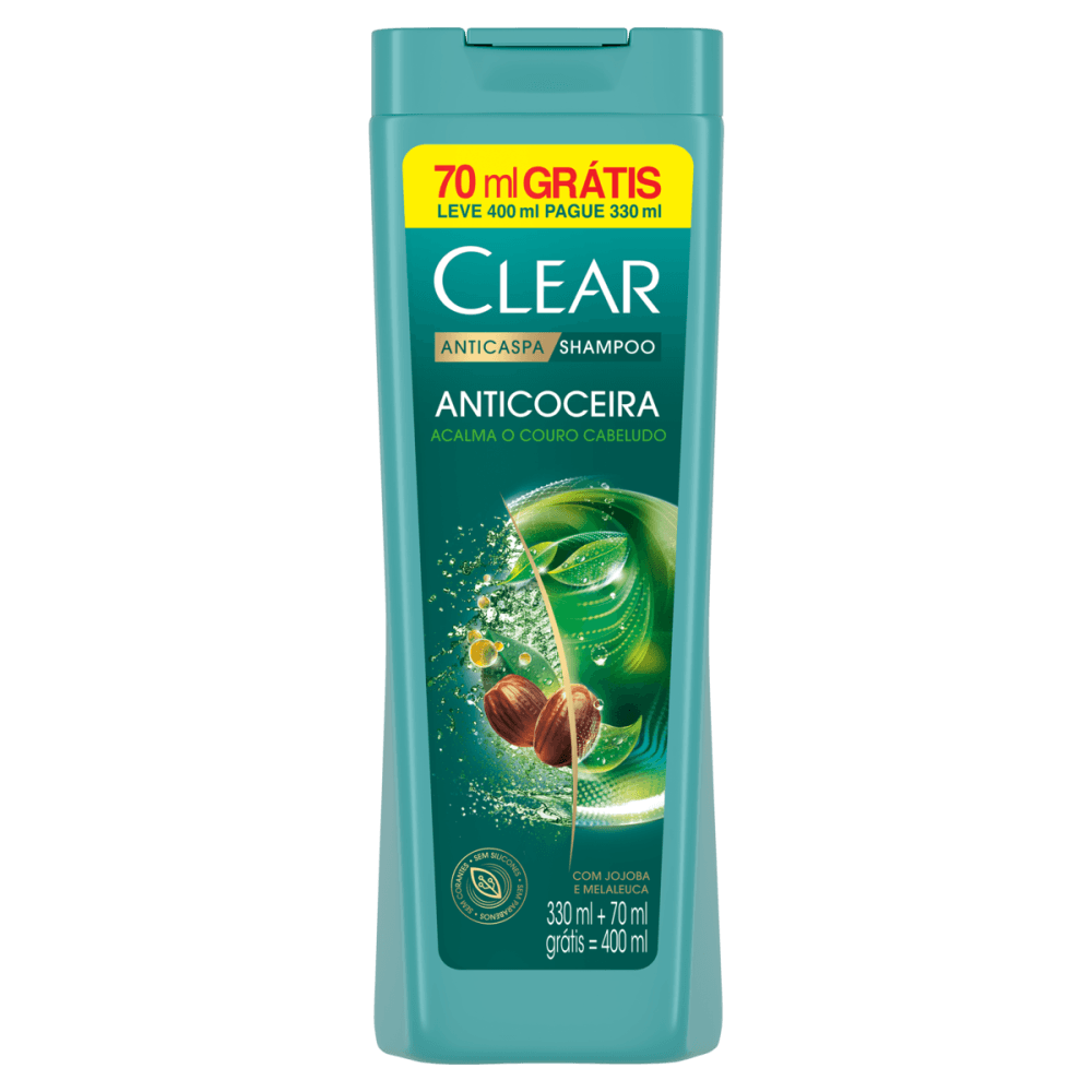 Shampoo Anticaspa com Jojoba e Melaleuca Clear Botanique Anticoceira ...