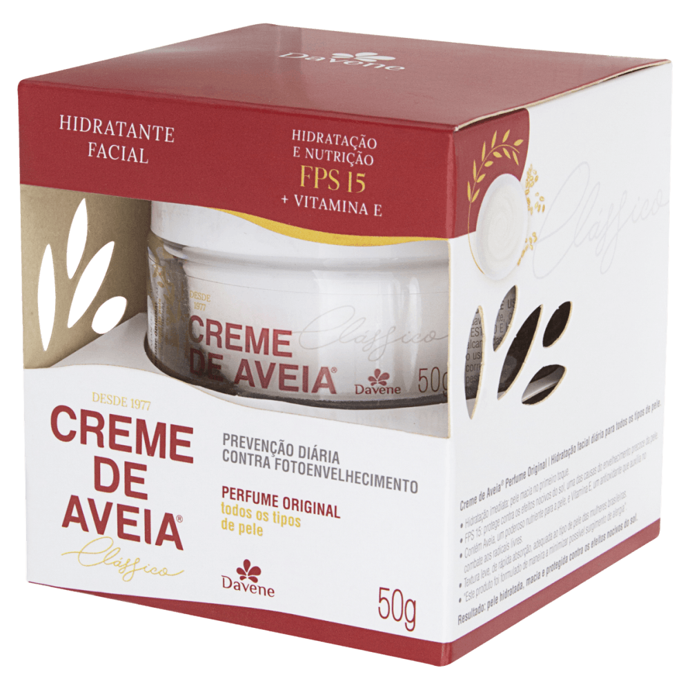 Hidratante Original Facial FPS 15 Davene Creme de Aveia Clássico Caixa 50g