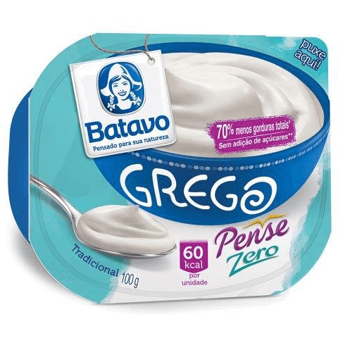 Iogurte Grego Tradicional Zero Lactose sem Adição de Açúcar Batavo ...
