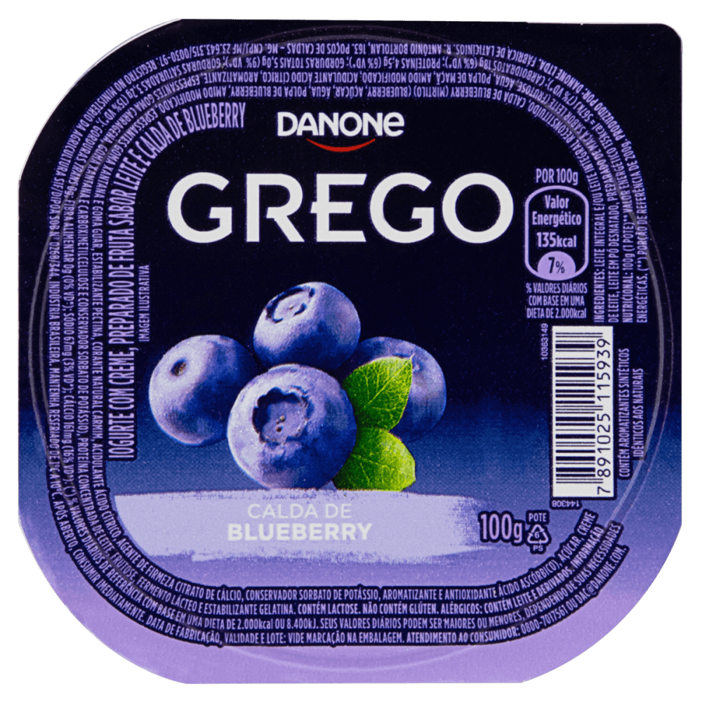 Iogurte Grego Danone Blueberry 100g - Supernosso