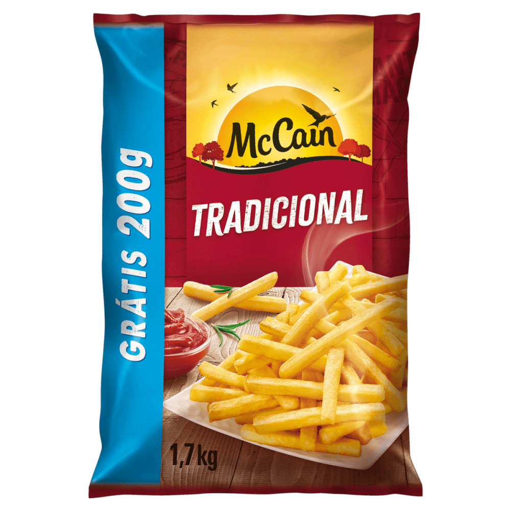 Batata Pré-Frita Tradicional 9mm Congelada McCain Pacote 1,7kg Grátis 200g