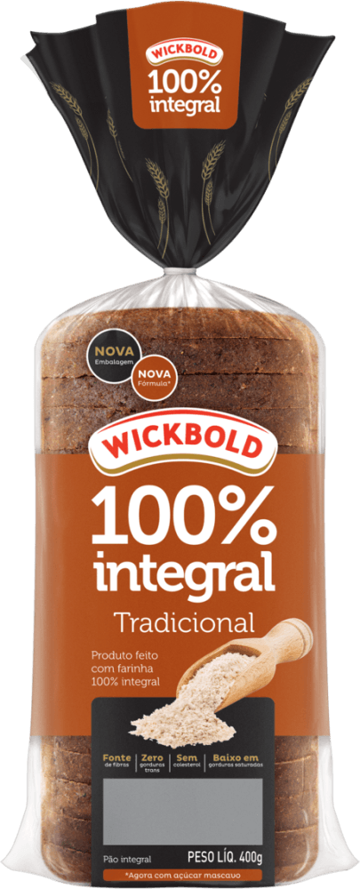 Pão 56,7% Integral Tradicional Wickbold 100% Nutrição Pacote 350g