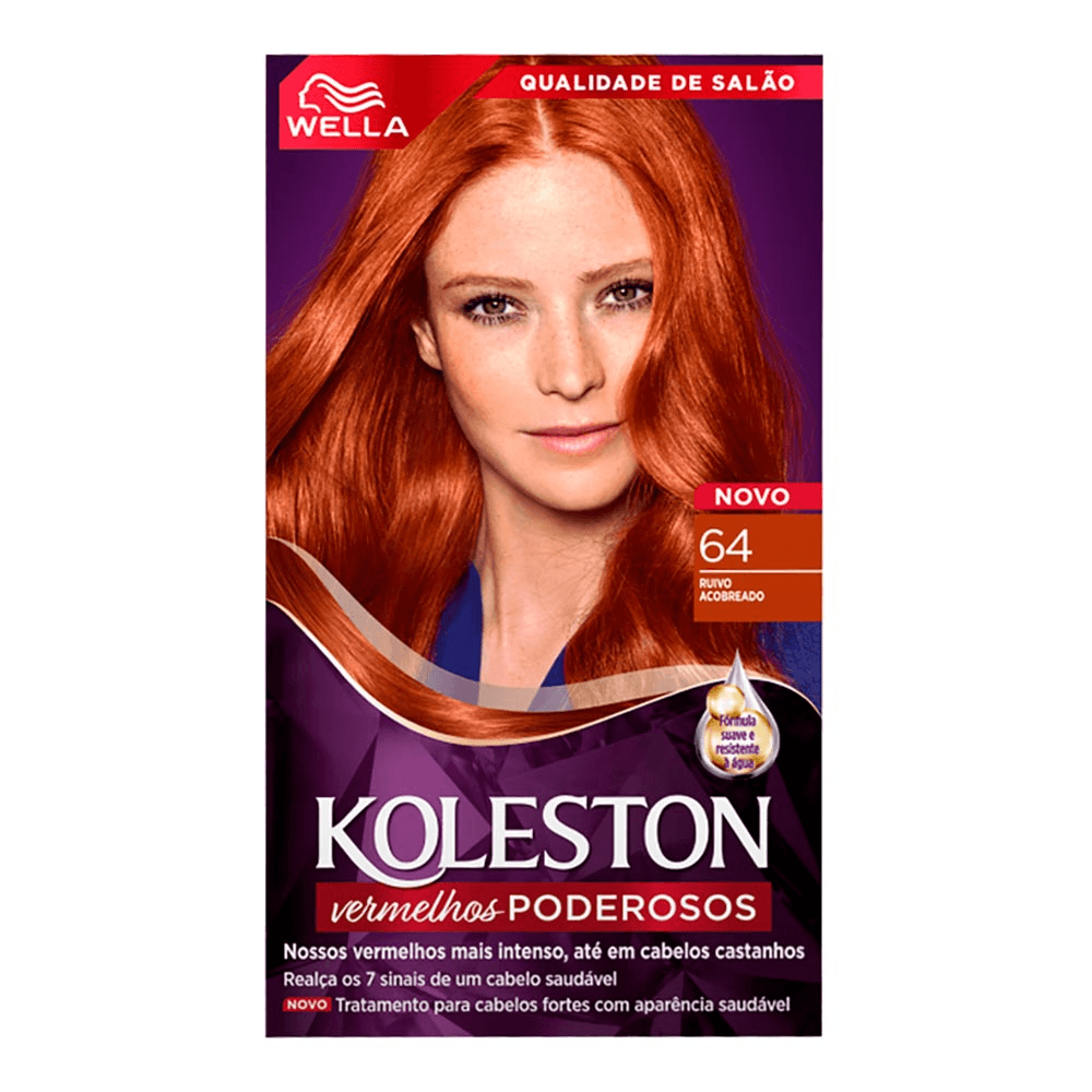 Kit Coloração Creme 64 Acaju Acobreado Wella Koleston Vermelhos Poderosos