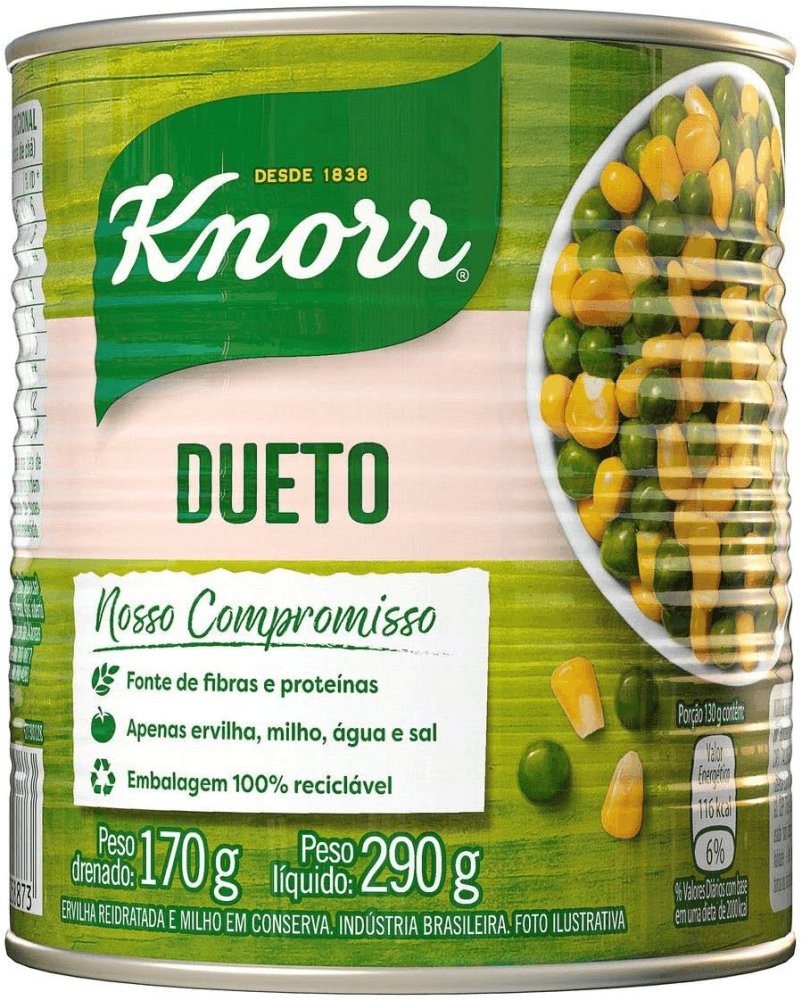 Ervilha Reidratada e Milho Verde em Conserva Dueto Knorr Lata Peso ... Ervilha Reidratada e Milho Verde em Conserva Dueto Knorr Lata Peso ...