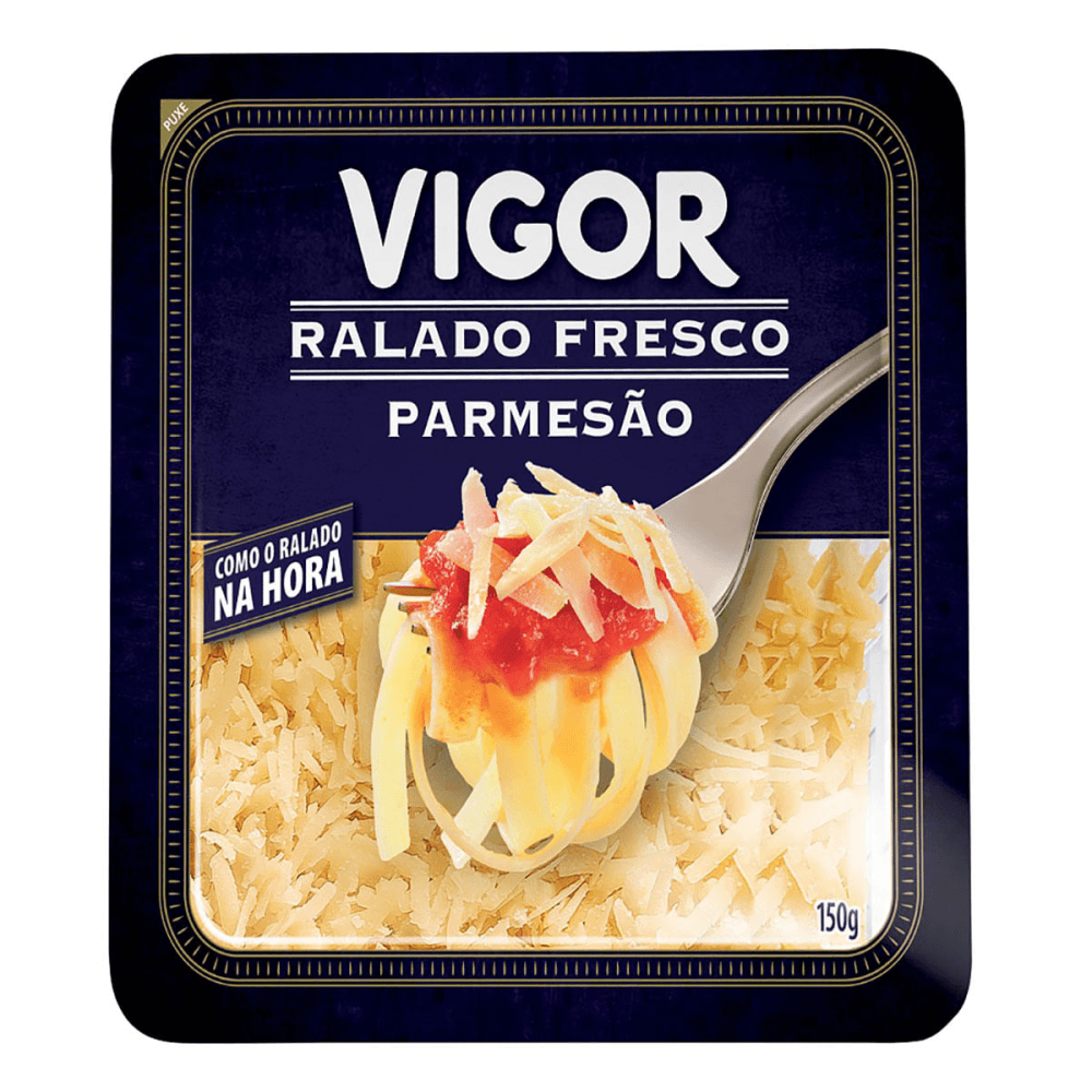 Queijo Parmesão Ralado Fresco sem Desidratar Vigor Bandeja 150g