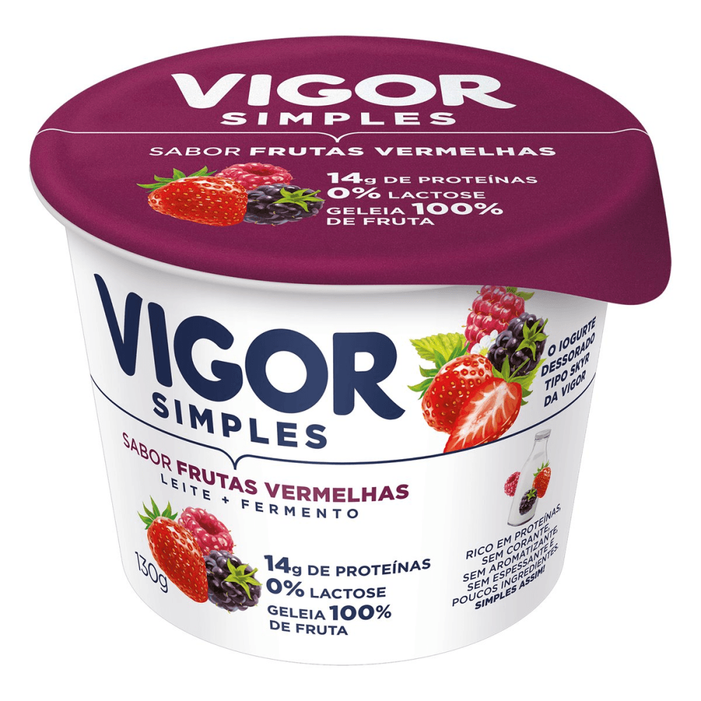 Iogurte Vigor Simples Frutas Vermelhas 130g