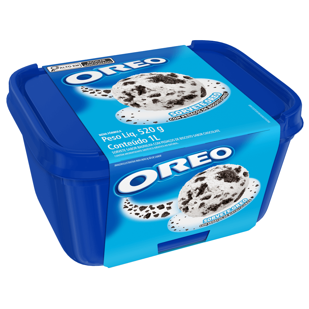 Sorvete Baunilha com Pedaços de Biscoito Oreo Pote 1l