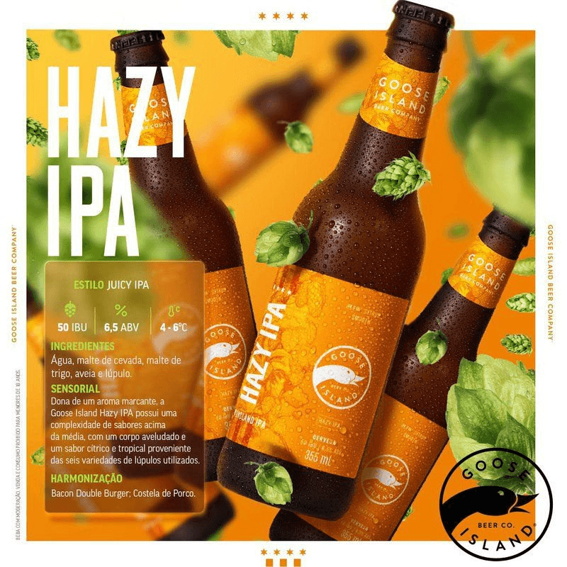 Cerveja Goose Island Hazy IPA 355ml Long Neck - Supernosso Cerveja Goose Island Hazy IPA 355ml Long Neck - Supernosso