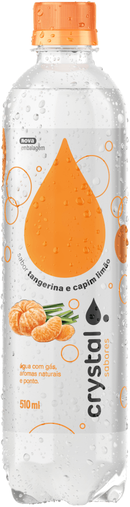 Água Saborizada Com Gás Tangerina E Capim-limão Crystal Sabores Garrafa ...