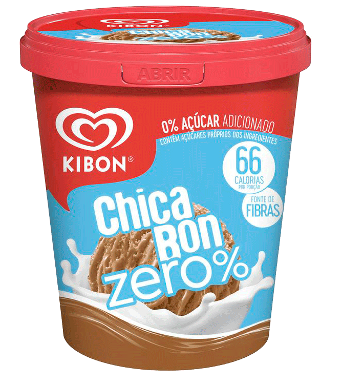 Sorvete Chocolate e Malte sem Adição de Açúcar Kibon Chicabon Zero ...