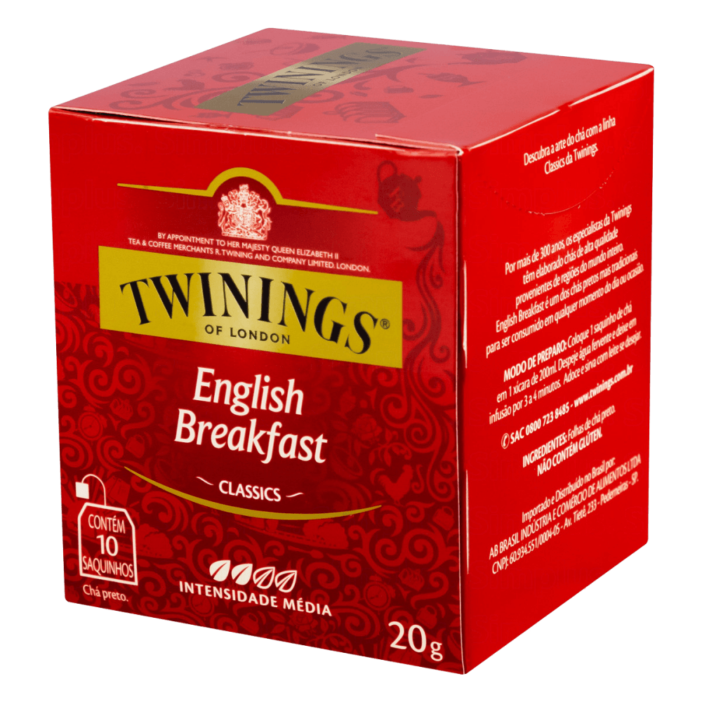 Chá Preto English Breakfast Twinings Classics Caixa 20g 10 Unidades