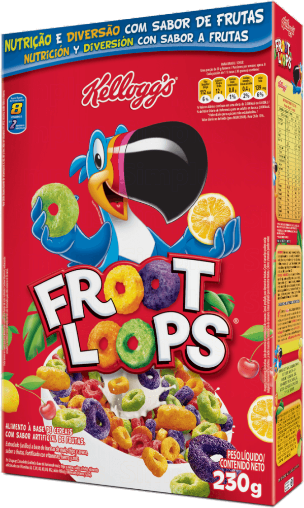 Alimento à Base de Cereal Matinal de Frutas Kellogg's Froot Loops Caixa ...