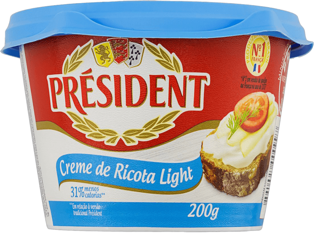 Creme de Queijo Ricota Light Président Pote 200g - Supernosso