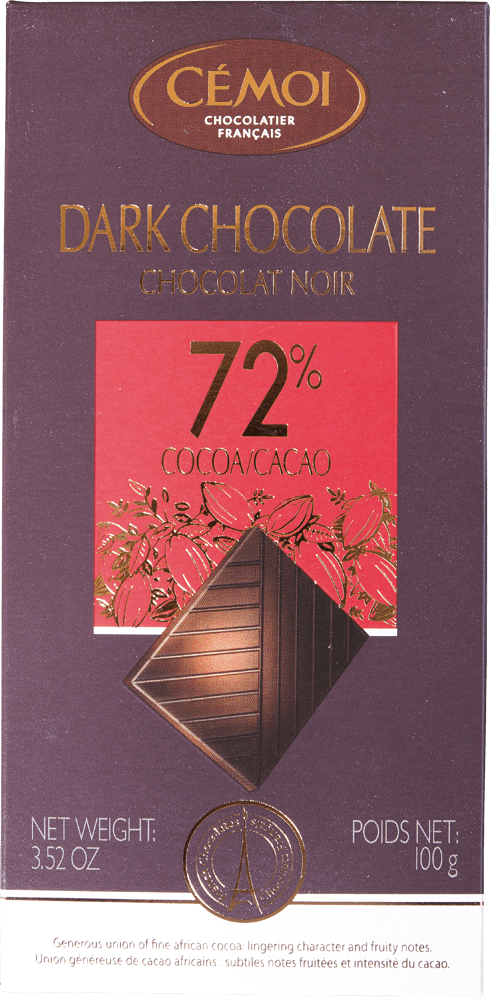 Chocolate Francês Cémoi Dark 72% Cacau 100 g - Supernosso