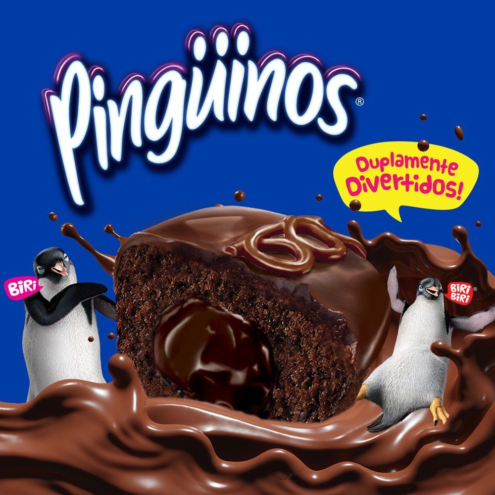Bolinho Pinguinos Triplo Chocolate 80g