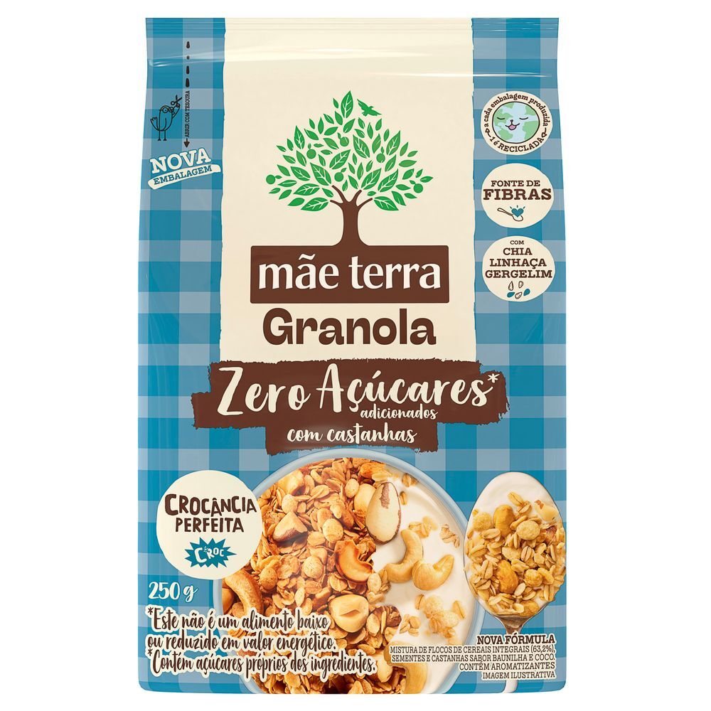 Granola Tradicional Zero Açúcar Mãe Terra Pacote 250g