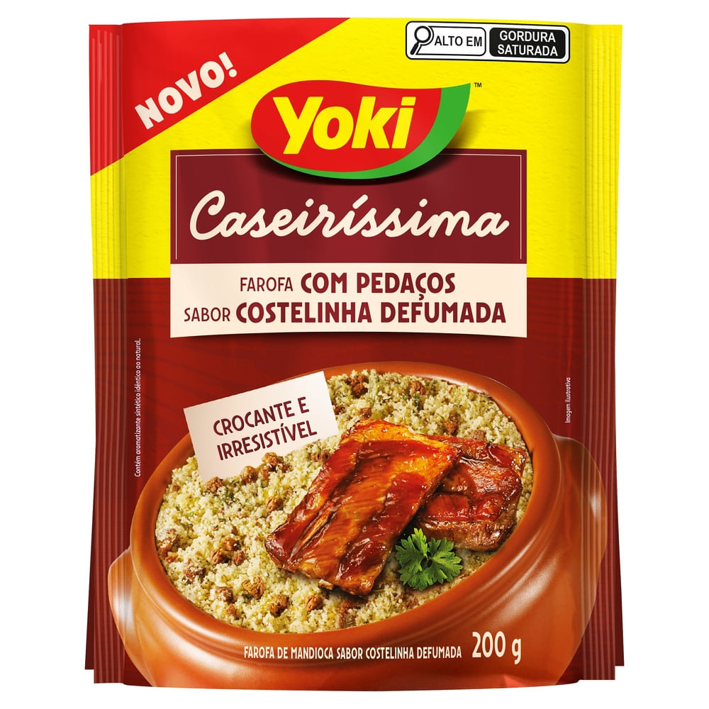 Farofa com Pedaços Sabor Costelinha Yoki 200g